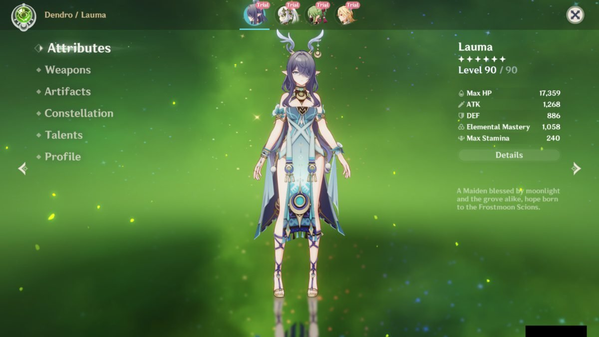 Genshin Impact: Best Build Guide For Lauma (Weapon, Artifacts, & Kit)
